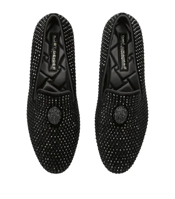 Kurt Geiger Embellished Ace Studded Loafers - Black