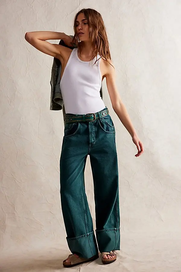 Free People We The Free Final Countdown Cuffed Low-rise Jeans