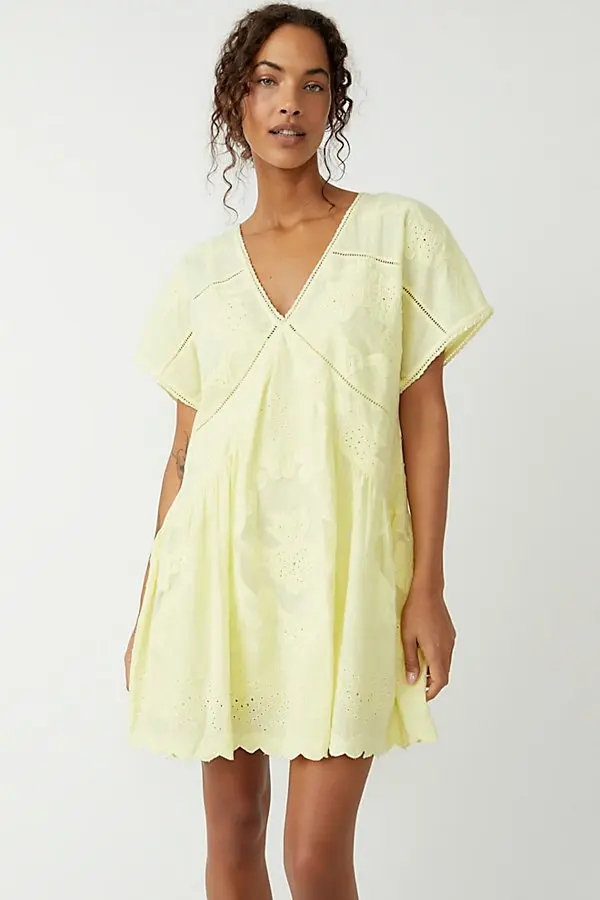 knee length dresses for ladies Free People Free-est Have A Thing For You Mini Dress – White Chocolate  Couture main image 1