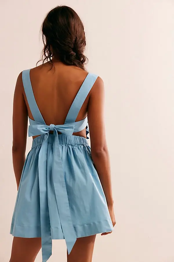 Free People Meet Me In Maui Mini Dress In Clear Stream - 43% Off |  Editorialist