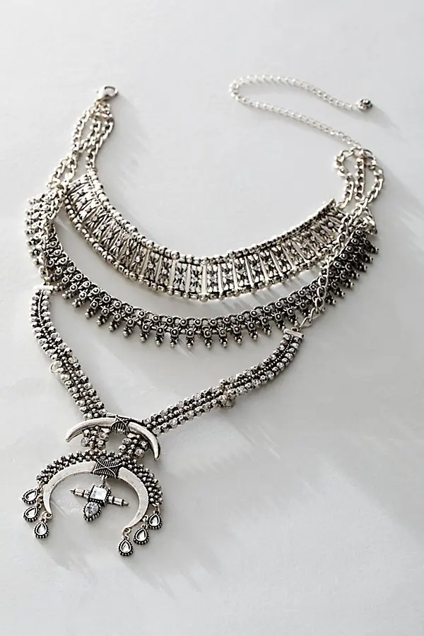 Free People Skylar Necklace - Silver Crystal