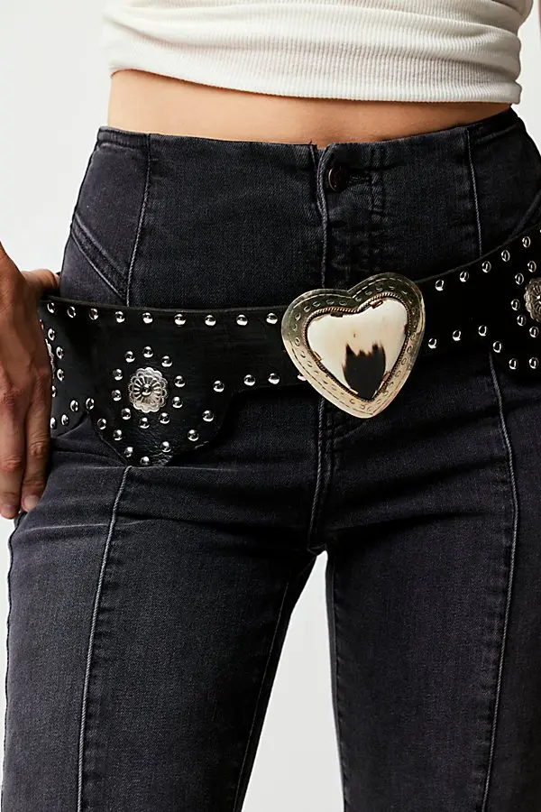 Free People Wildheart Studded Leather Belt
