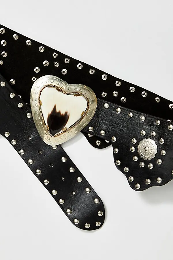 Free People Wildheart Studded Leather Belt