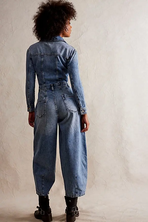 Free People Crvy Roulette Barrel Jumpsuit