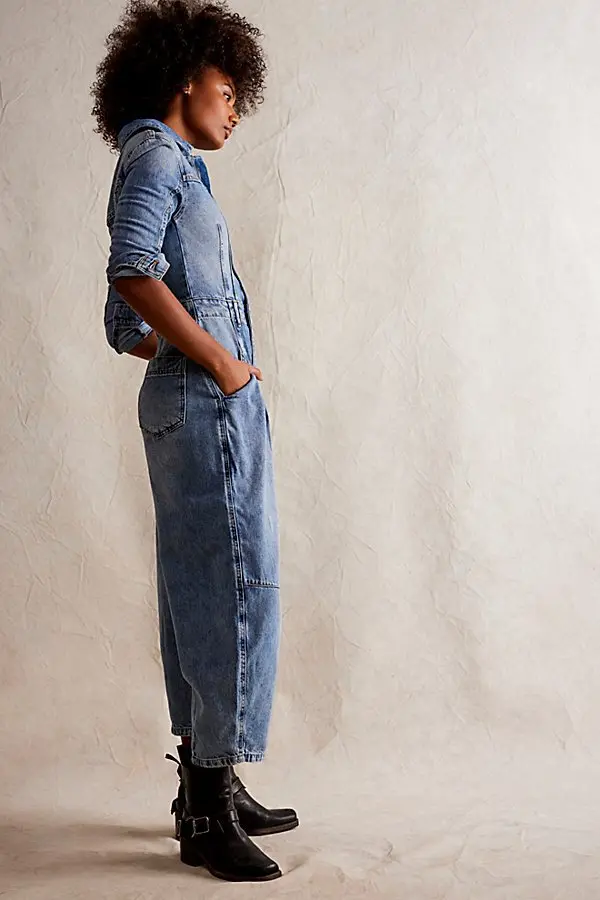 Free People Crvy Roulette Barrel Jumpsuit
