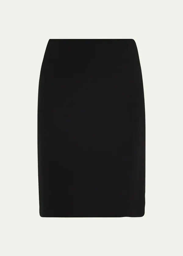 Giorgio Armani Silk Cady Pencil Skirt - Solid Black