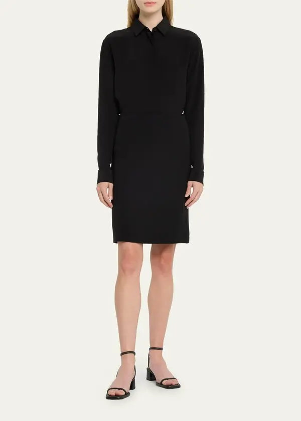 Giorgio Armani Silk Cady Pencil Skirt - Solid Black