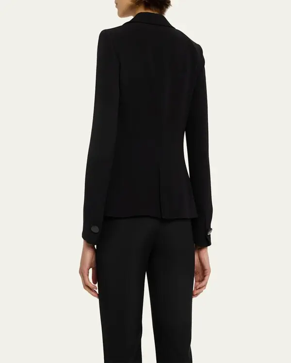 Giorgio Armani Cady Tailored Blazer - Solid Black