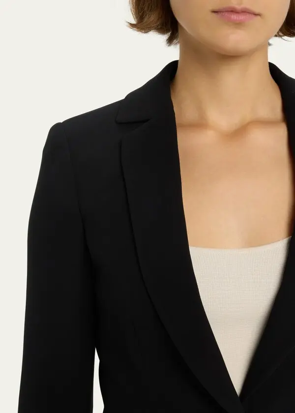 Giorgio Armani Cady Tailored Blazer - Solid Black
