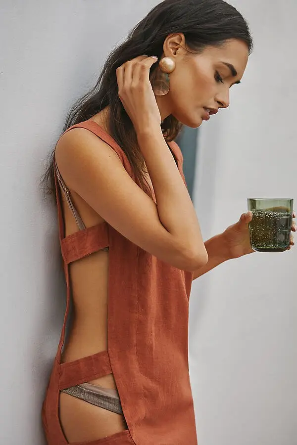 Anthropologie Levina Wide-strap Midi Dress - Coconut Shell