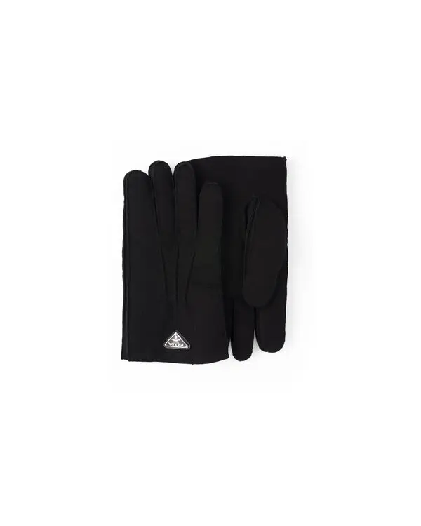 Prada Suede Sheepskin Gloves - Black