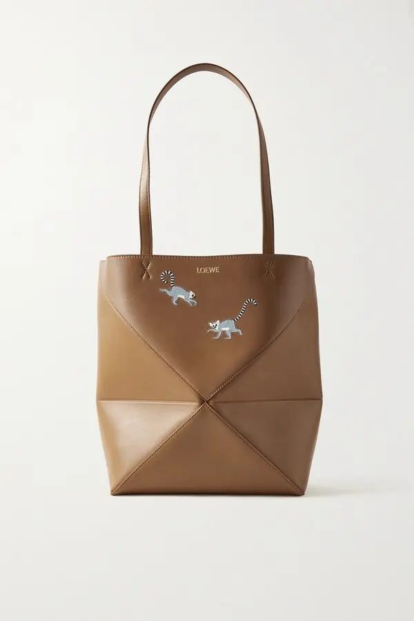 Loewe Puzzle Fold Medium Appliquéd Leather Tote