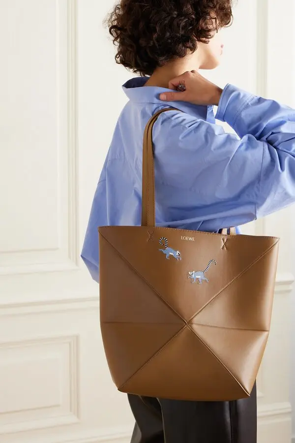 Loewe Puzzle Fold Medium Appliquéd Leather Tote
