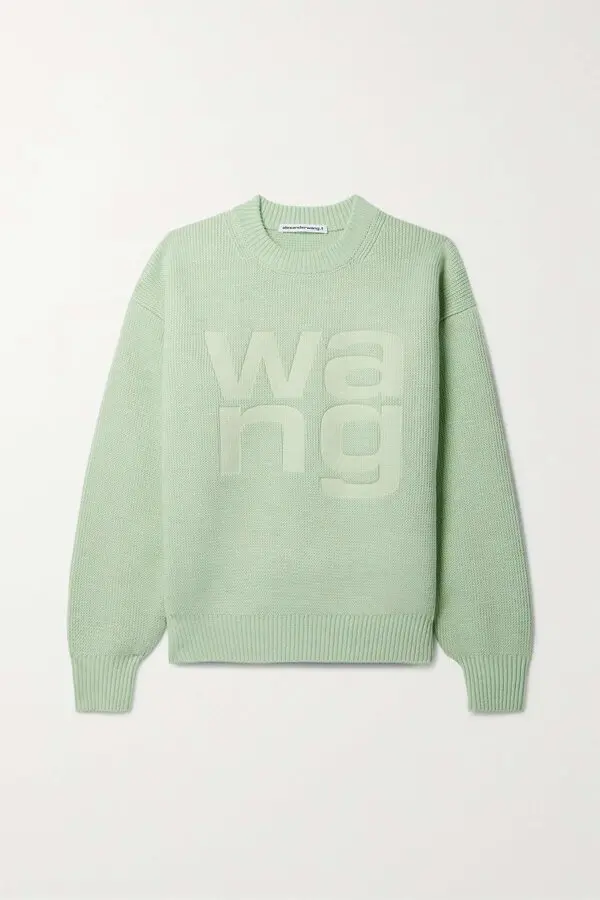 Alexander Wang Debossed Knitted Crewneck Sweater