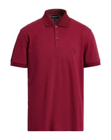 Giorgio Armani Polo Shirt Garnet Size Cotton, Elastane - Red