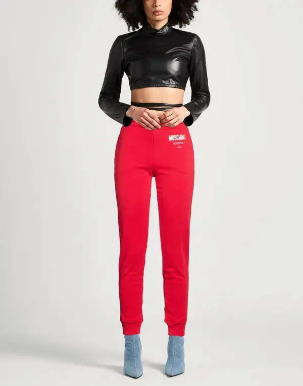 Moschino Couture Cotton Track Pants - Red