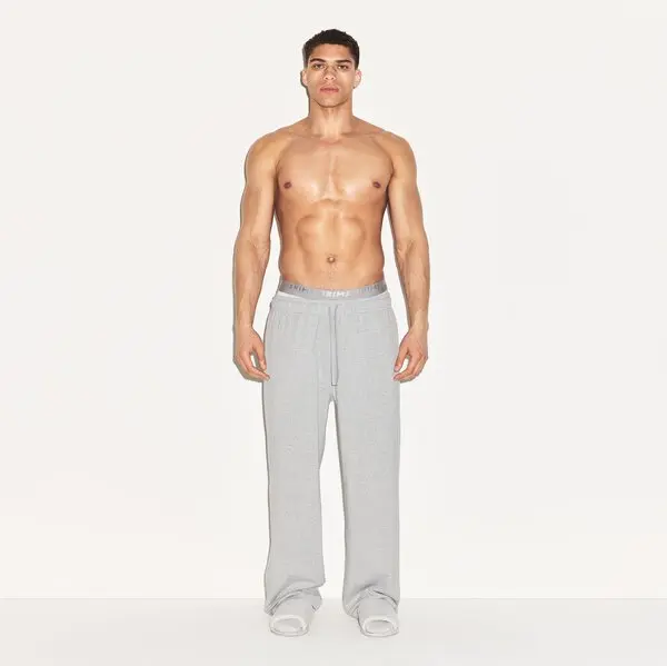 SKIMS Jersey Lounge Relaxed Straight Leg Pant - Heather Grey