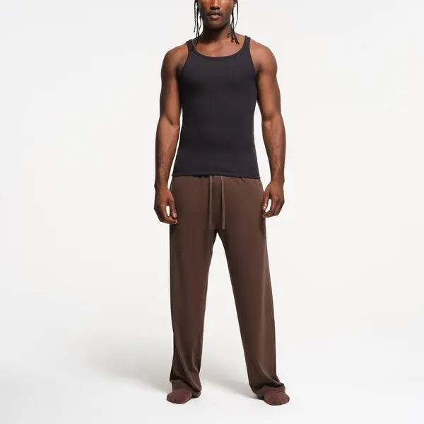 SKIMS Jersey Lounge Relaxed Straight Leg Pant - Mud