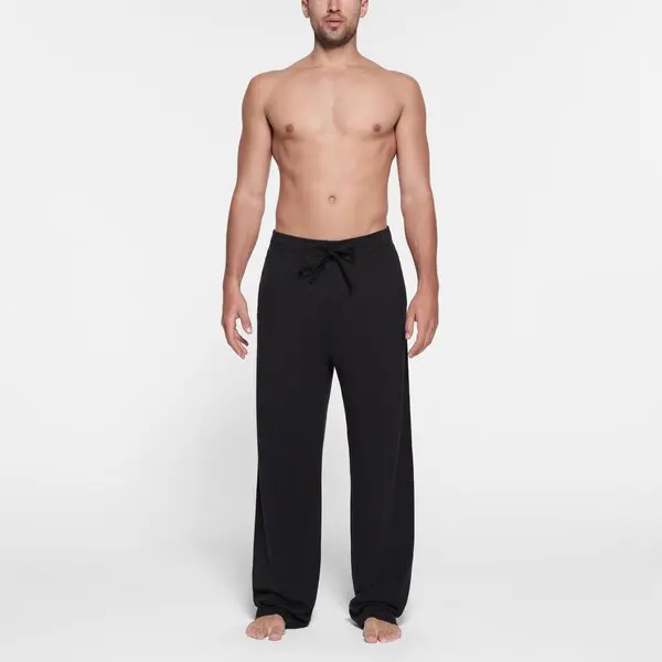 SKIMS Jersey Lounge Relaxed Straight Leg Pant - Obsidian