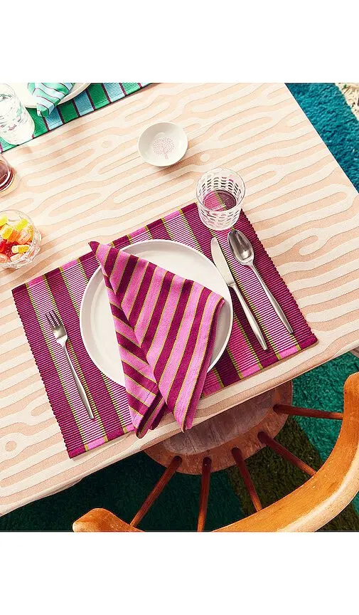 DUSEN DUSEN Set Of 4 Dual Stripe Napkins In Multi