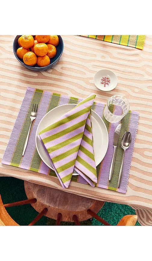 DUSEN DUSEN Set Of 4 Dual Stripe Napkins In Multi