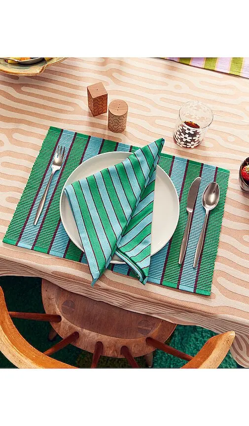 DUSEN DUSEN Set Of 4 Dual Stripe Napkins In Multi
