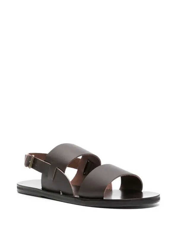 ANCIENT GREEK SANDALS Irodotos Leather Flat Sandals - Brown