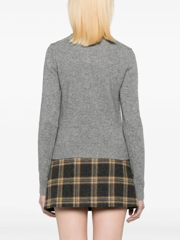Barbara Bui V-neck Ladder-stitch Jumper - Grey