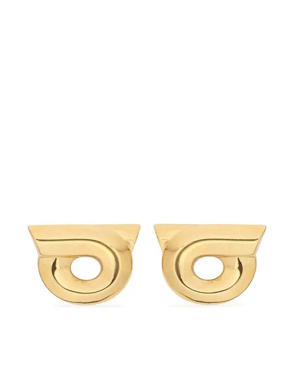FERRAGAMO Gancini Stud Earrings - Gold