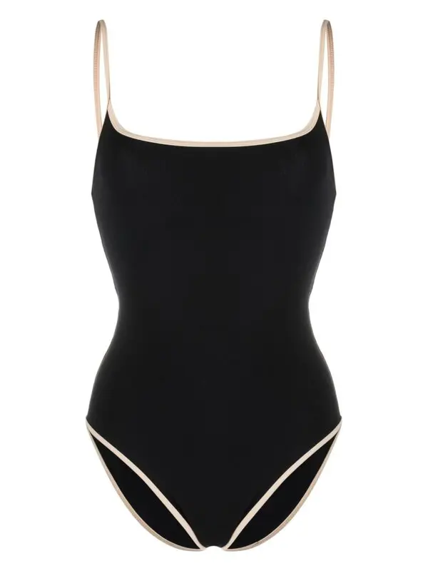 TOTEME Striped Edge One-piece Swimsuit - Black