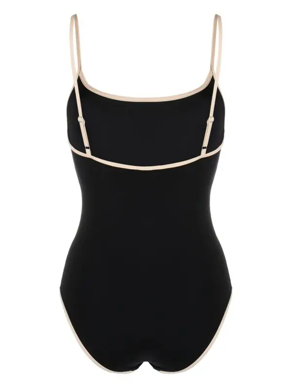 TOTEME Striped Edge One-piece Swimsuit - Black