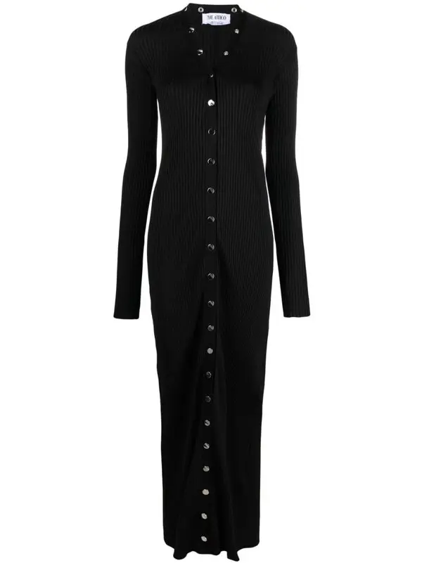 Attico Ribbed Knit Cardigan Dress