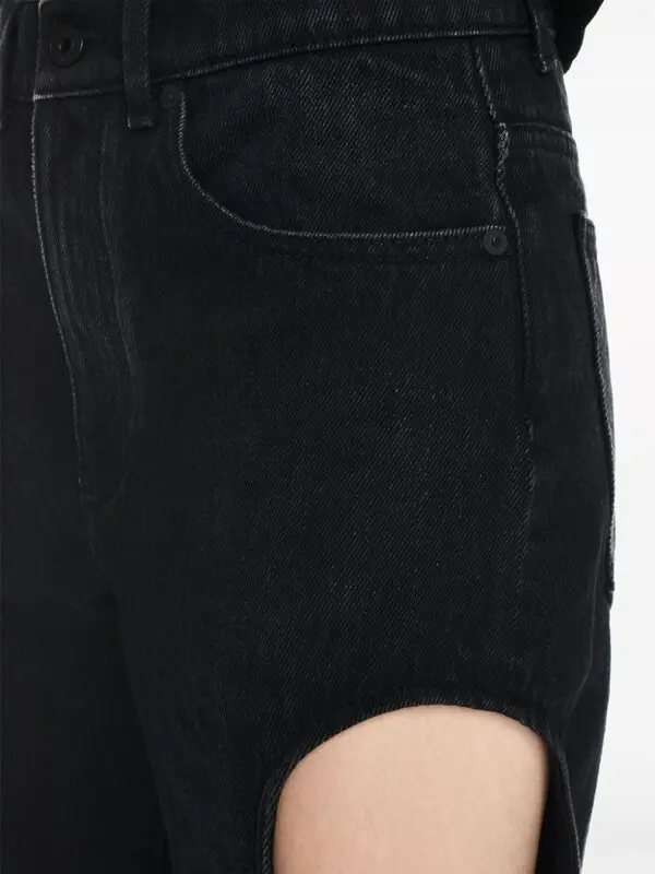 Off-White Meteor Cut-out Straight-leg Jeans - Black