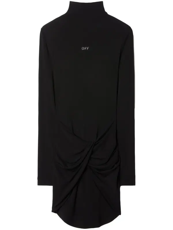 Off-White Twist-detail Mini Dress - Black