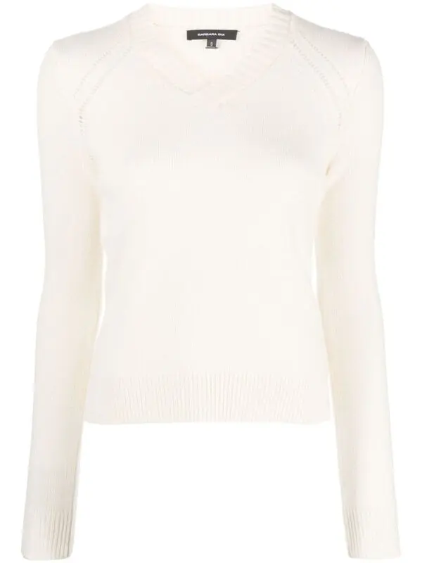 Barbara Bui V-neck Ladder-stitch Jumper - Neutrals