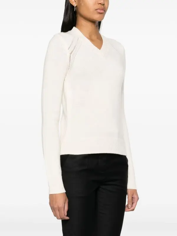 Barbara Bui V-neck Ladder-stitch Jumper - Neutrals