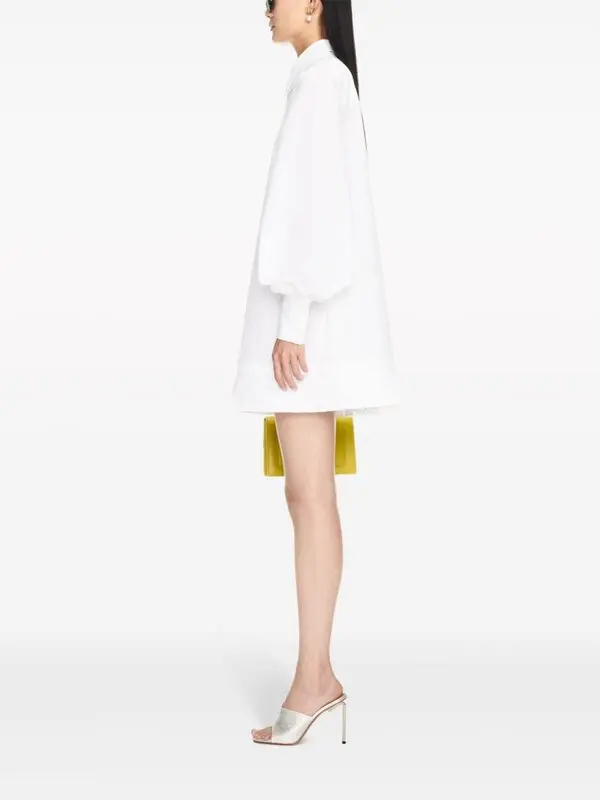 Off-White Poplin Pleated Shirt Dress