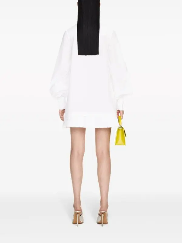 Off-White Poplin Pleated Shirt Dress