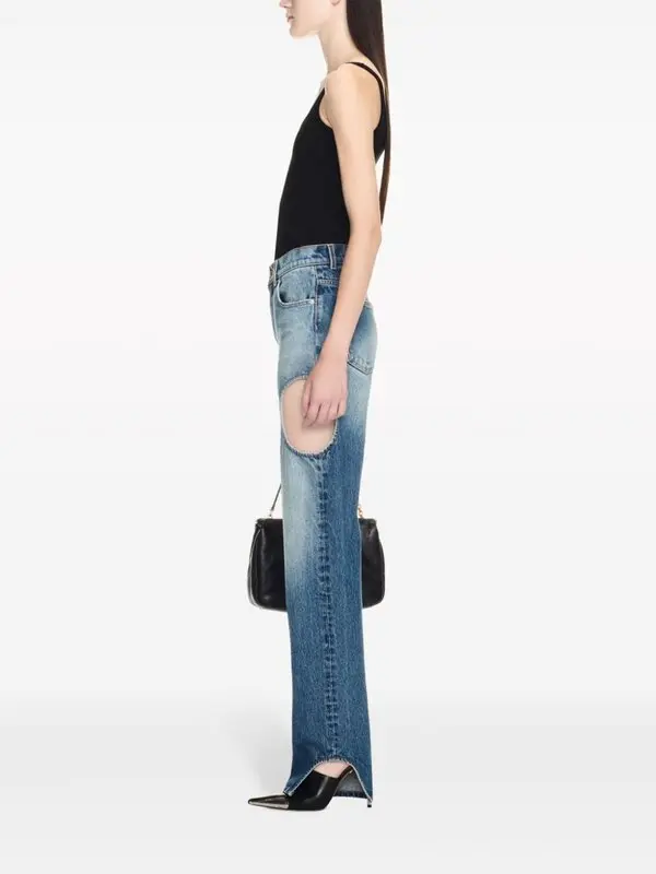 Off-White Cut-out Straight-leg Jeans