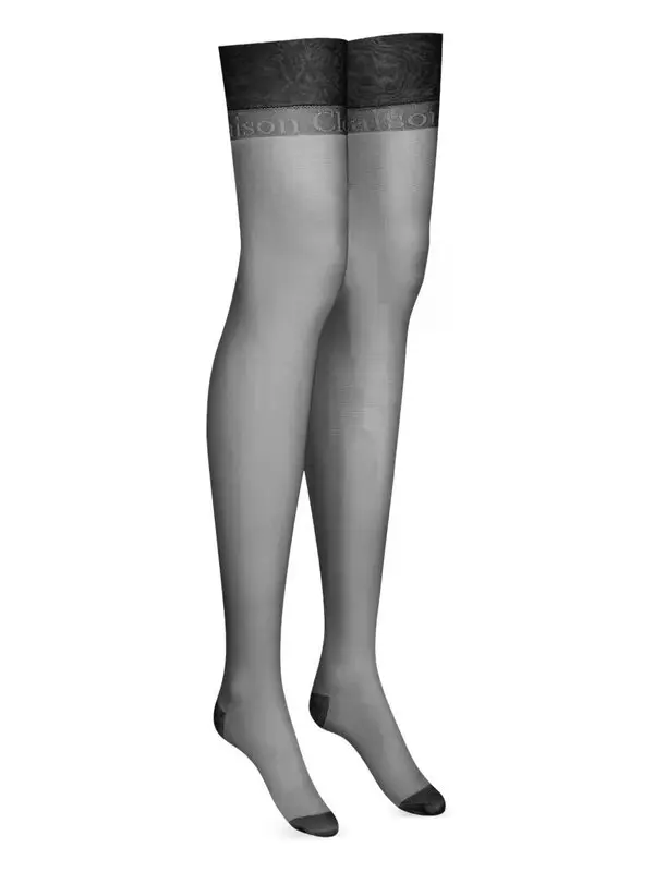 MAISON CLOSE Logo-intarsia Stockings - Black