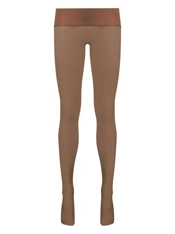 MAISON CLOSE Logo-intarsia Semi-sheer Tights - Neutrals