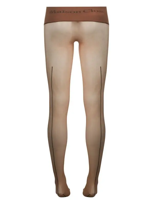 MAISON CLOSE Seamless Crotchless Semi-sheer Tights