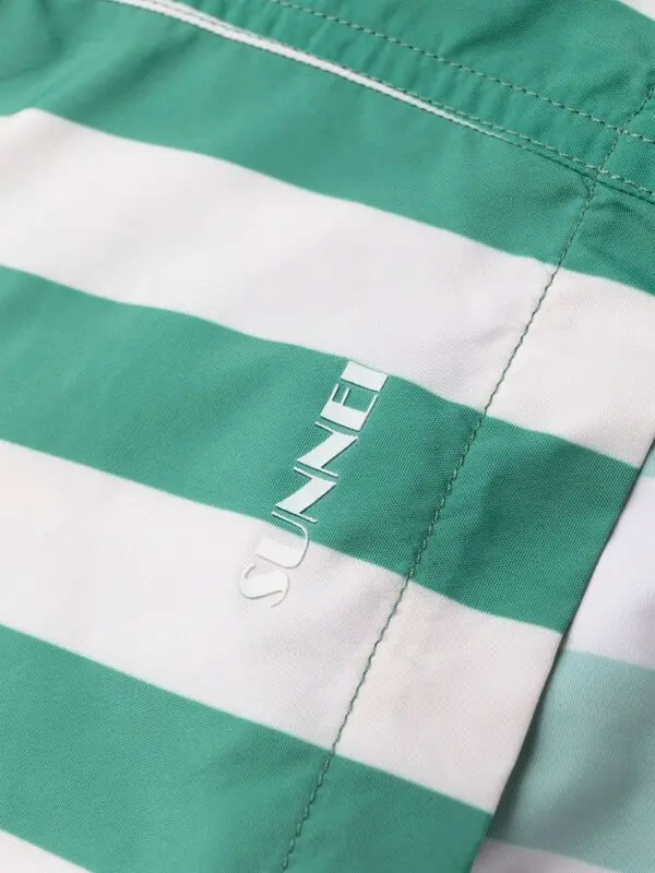 Sunnei Logo-print Striped Swim Shorts