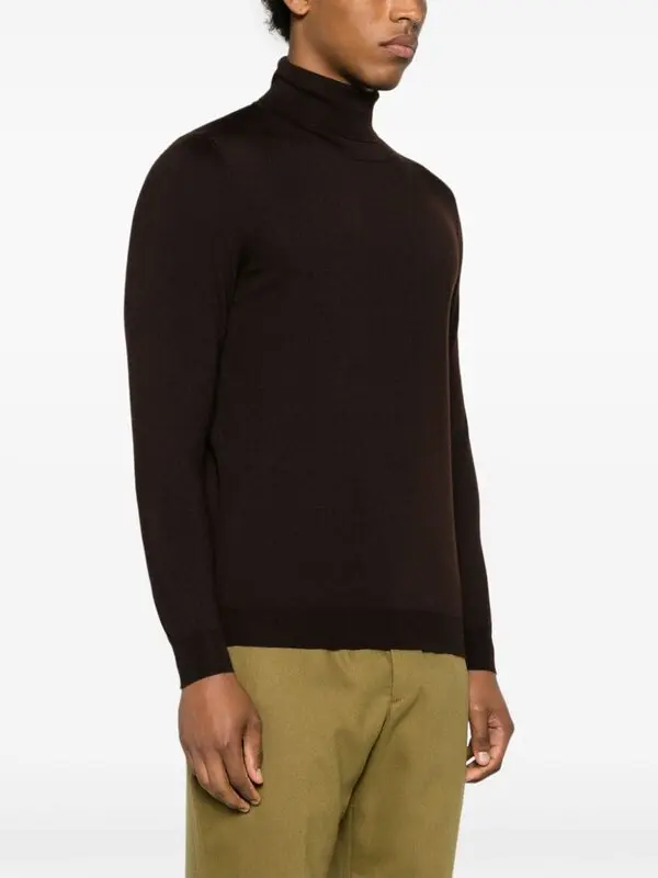 Kiton Roll-neck Jumper - Brown