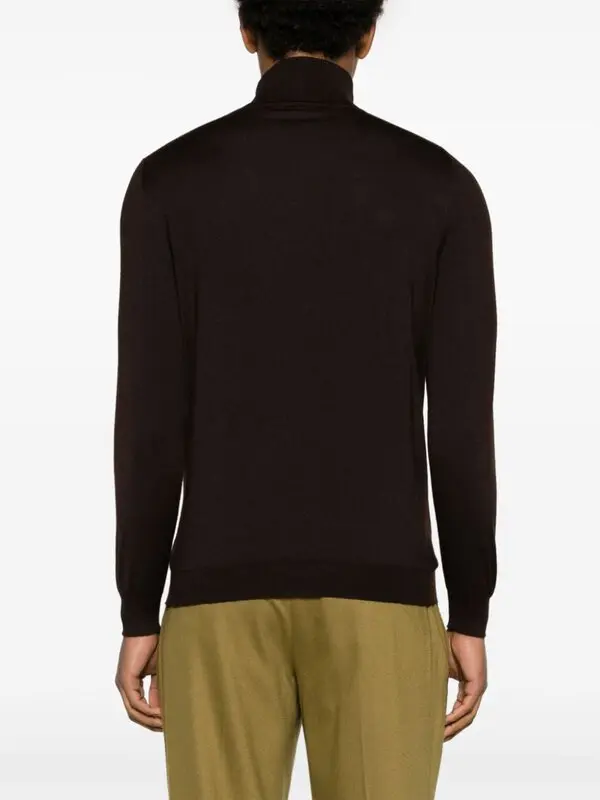 Kiton Roll-neck Jumper - Brown