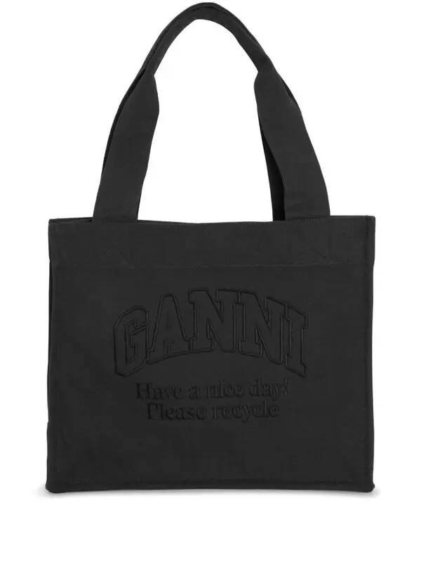 GANNI Logo-embroidered Tote