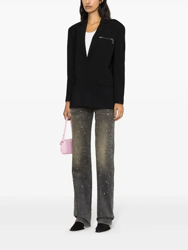 Dsquared2 Single-breasted Blazer With Logo Charm