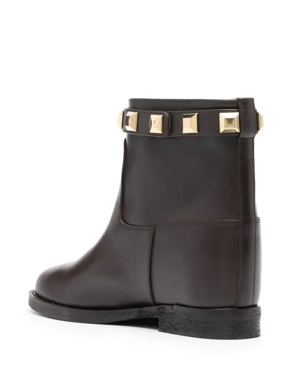 VIA ROMA 15 Santa Monica Leather Ankle Boots - Brown