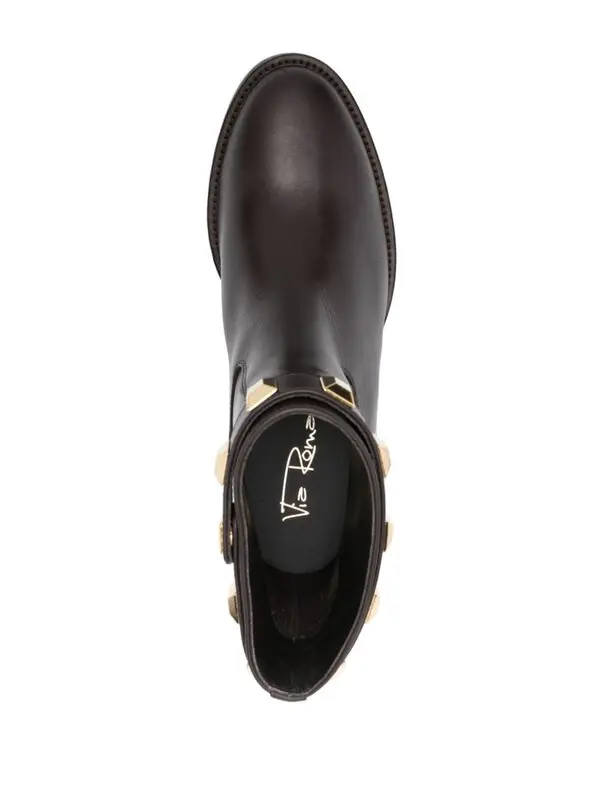 VIA ROMA 15 Santa Monica Leather Ankle Boots - Brown