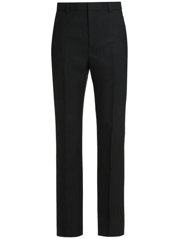 Saint Laurent Pressed-crease Pleated Trousers - Black